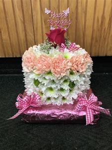 08a. Fresh Flower Birthday Cake - National Floral Design